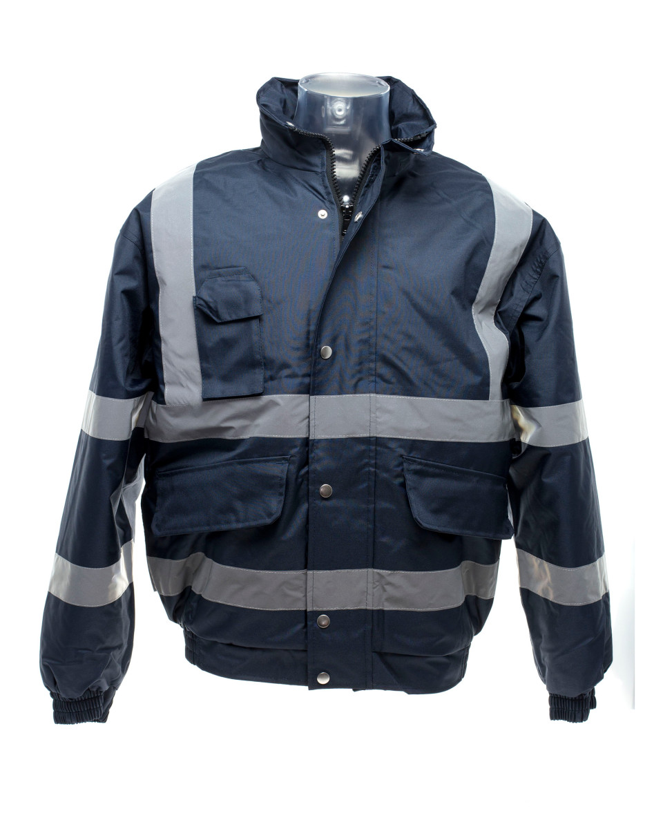 Hi-Vis Black Bomber Jacket Printed Security Uniform - Simply Hi Vis ...