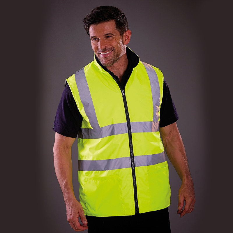 Yoko Hi-Vis Yellow or Orange Reversible Fleece Body Warmer - Simply Hi ...
