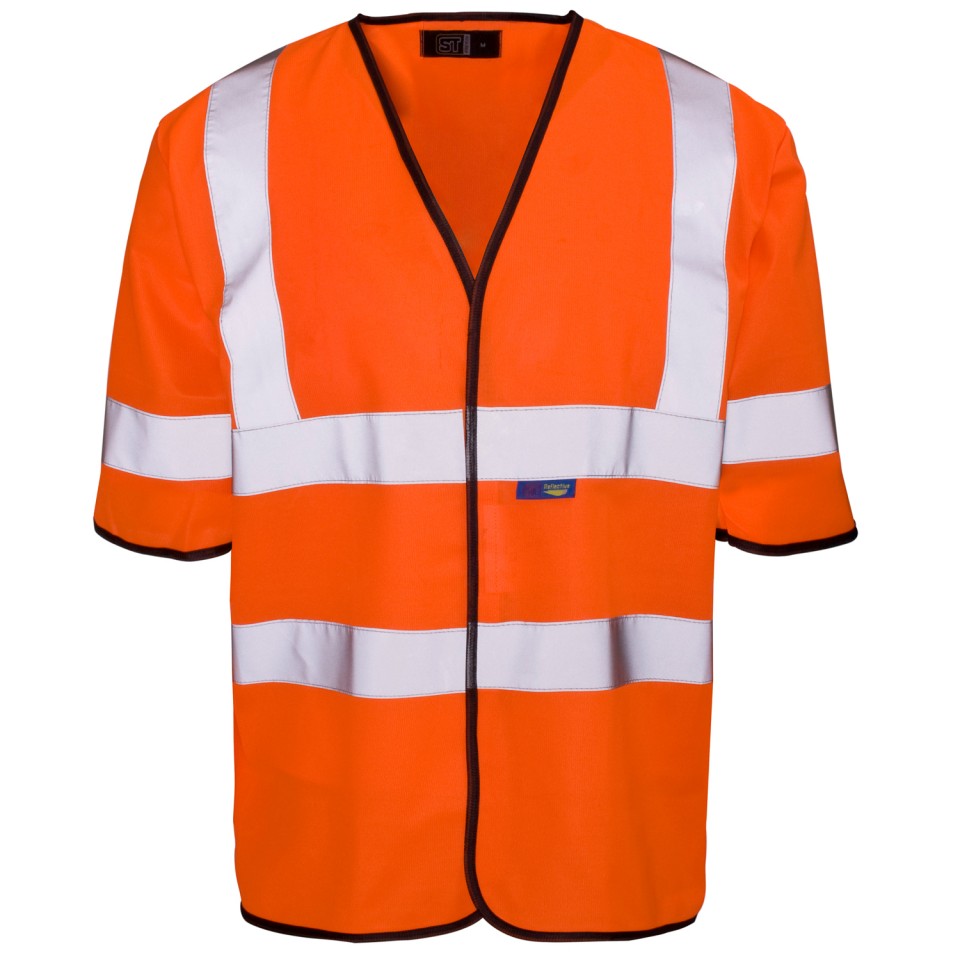 Hi Vis Short Sleeved Safety Vest Waistcoat Orange / Yellow - Simply Hi ...