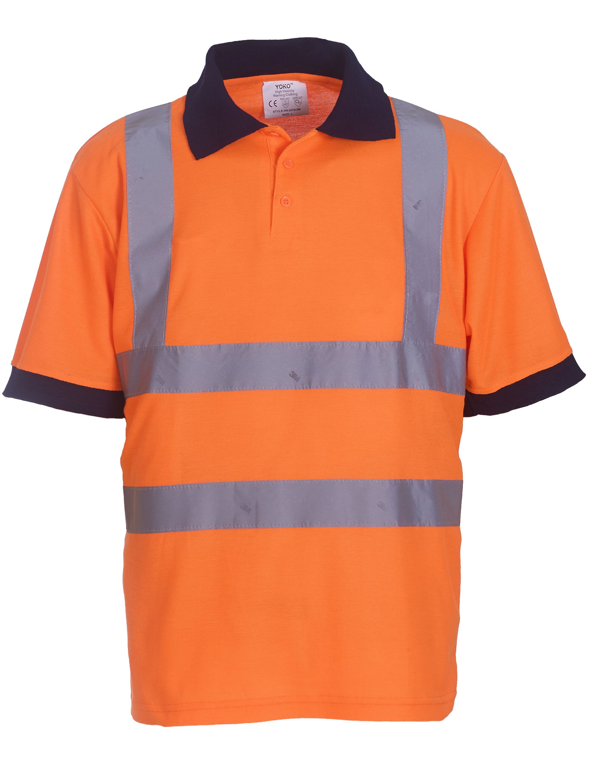 Hi Vis Polo Shirt Short Sleeved Navy Blue & Black - Simply Hi Vis ...