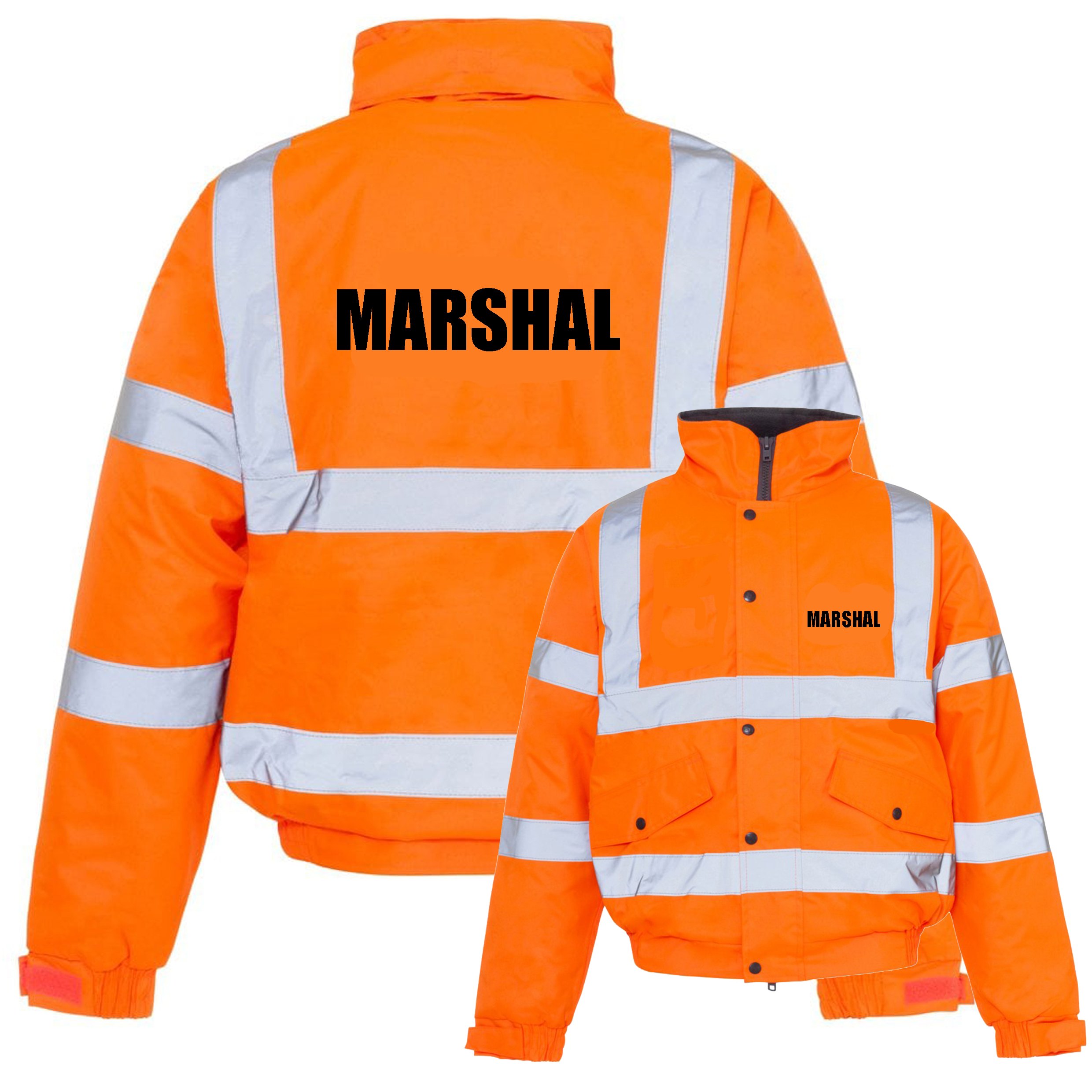 Marshal Pre Printed Hi Vis Yellow Bomber Jacket add Custom Print Logo ...
