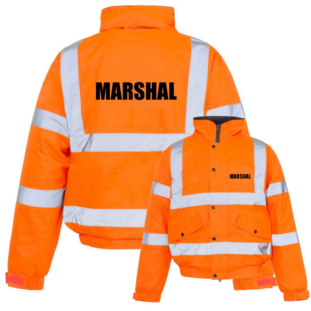 Marshal Pre Printed Hi Vis Bomber Jacket - Orange & Yellow - Simply Hi ...