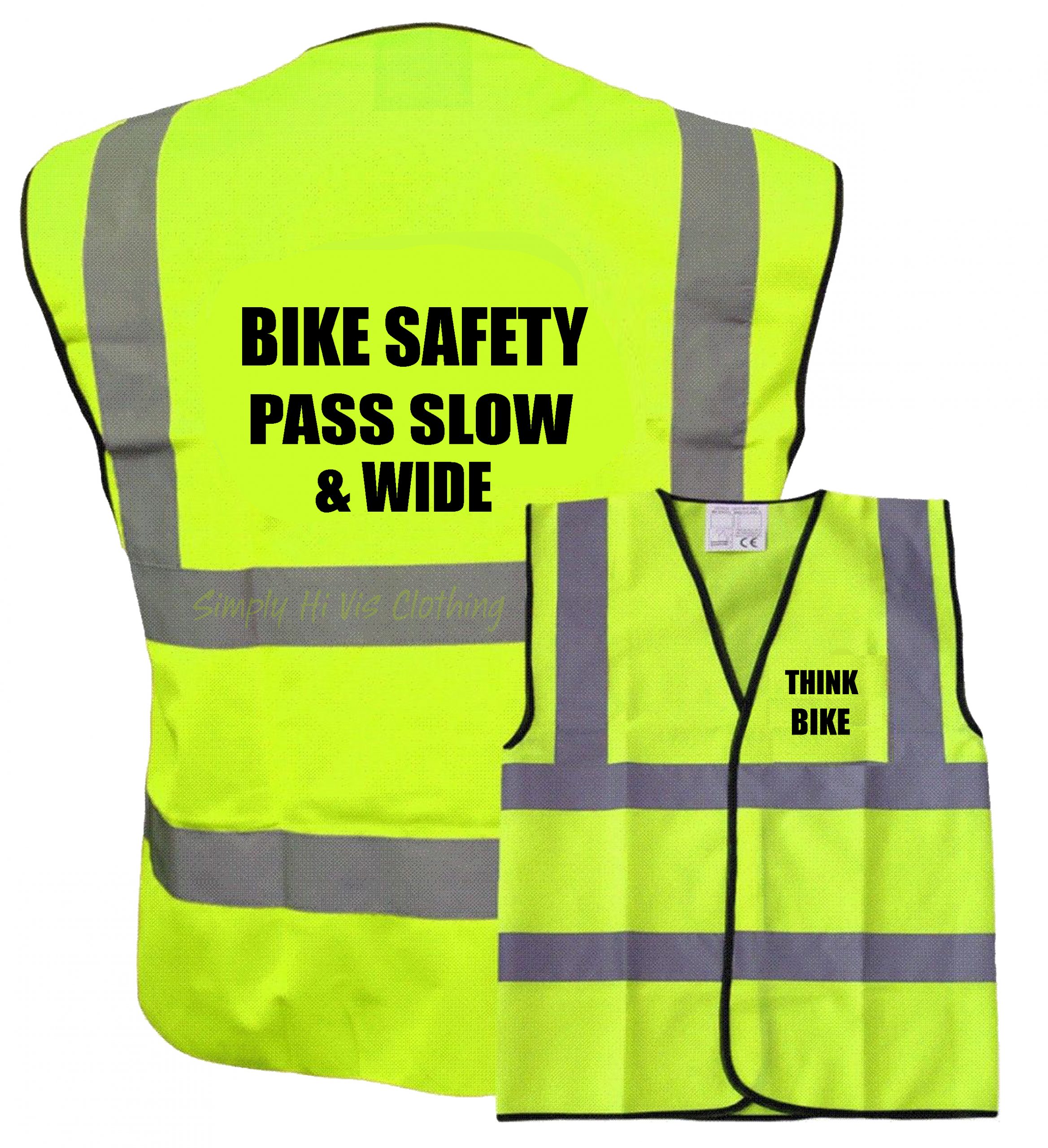 Motorbike / Bicycle / Bike Printed Yellow Hi Vis Safety Sleeveless Vest ...