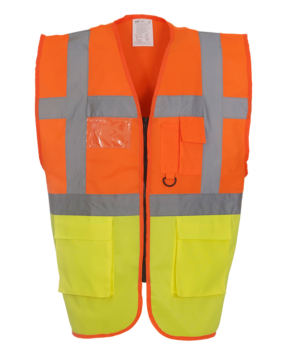 Yellow / Orange Multi Pocket Executive Two Tone Hi Vis Coloured ...