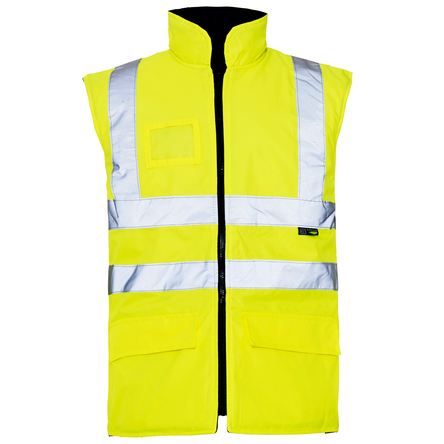 Supertouch Yellow Hi Vis Interactive Reversible Body Warmer - Simply Hi ...