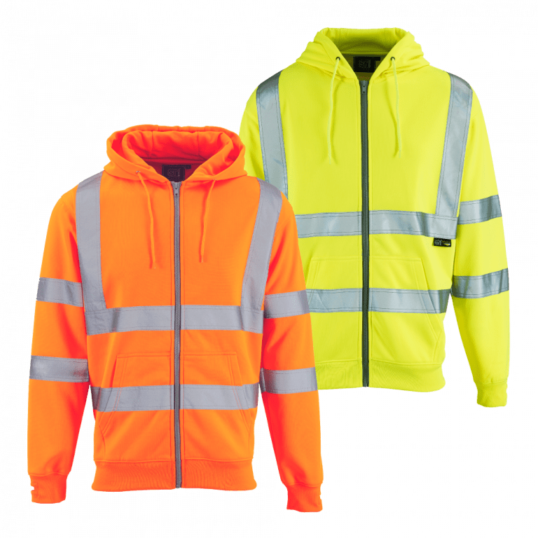 Hi Vis Zipped Hoodie -Orange / Yellow - Simply Hi Vis Clothing UK