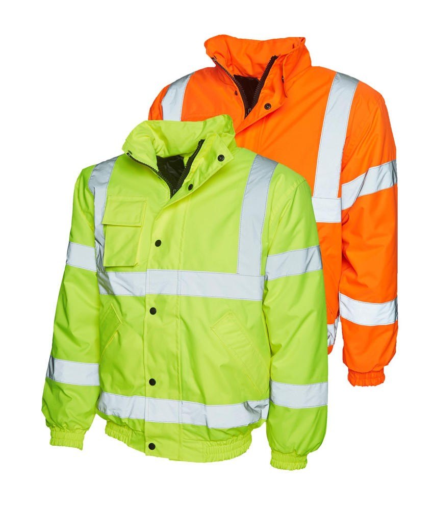 Hi Vis Waterproof Padded Bomber Hi Viz Jacket Orange ( GO/RT 3279 ...
