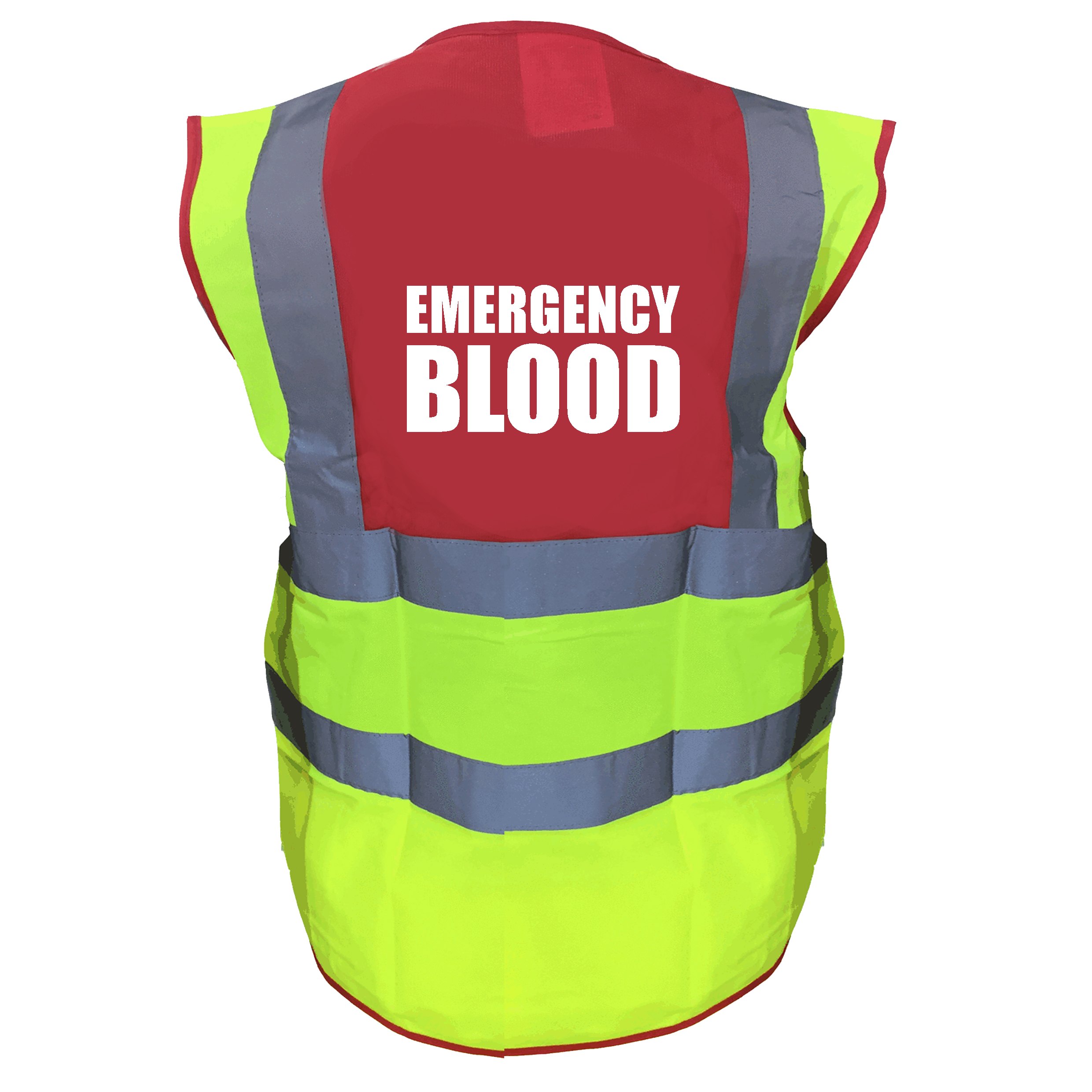 Emergency Blood Red / Yellow Multi Pocket Zip Front Two Tone Hi Vis ...