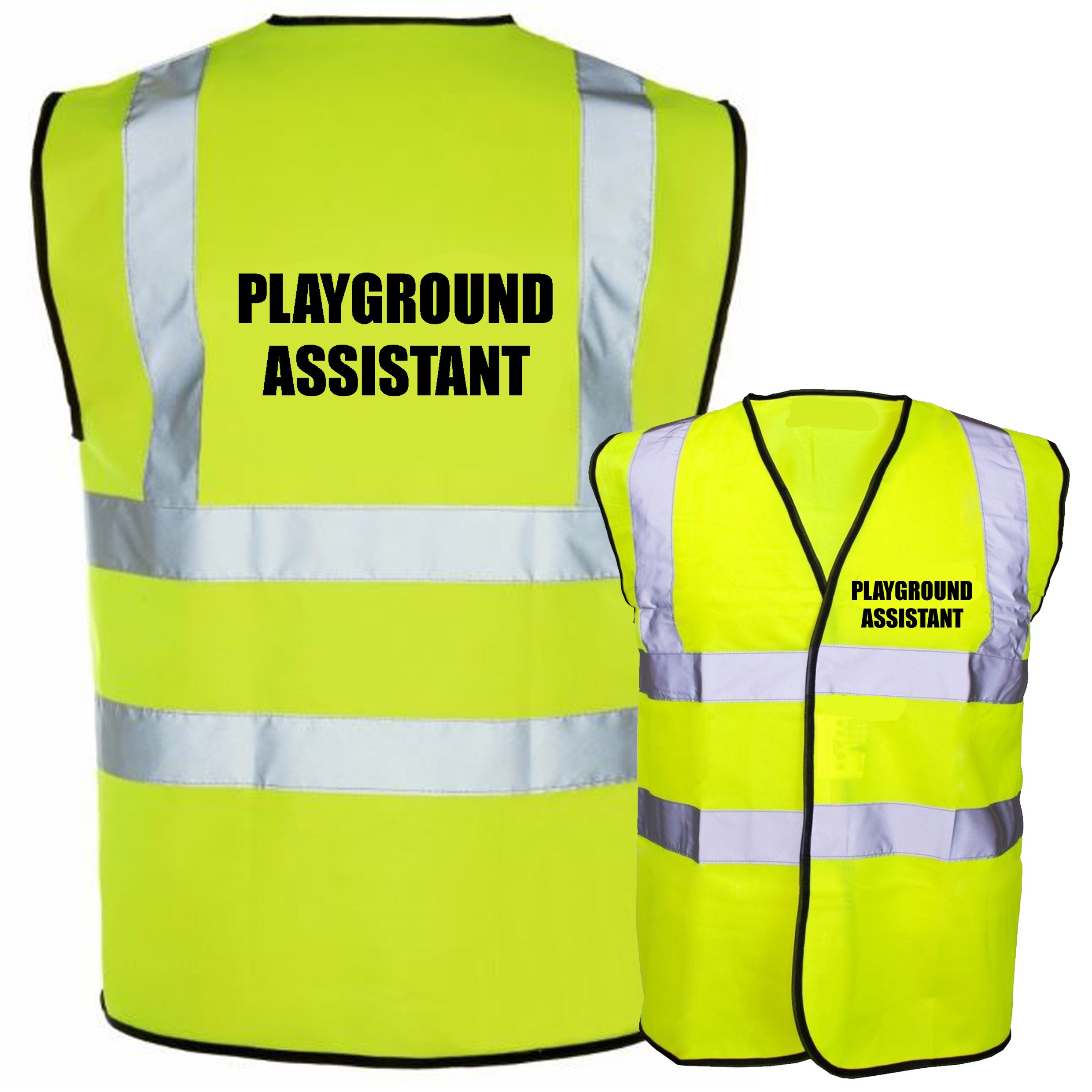 Playground Assistant Printed Yellow Hi Vis Safety Vest / Waistcoat EN ...