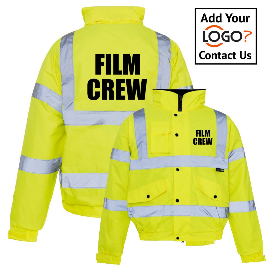 Film Crew Pre Printed Hi Vis Bomber Jacket / Coat EN ISO 20471 Class 3 - Simply Hi Vis Clothing UK