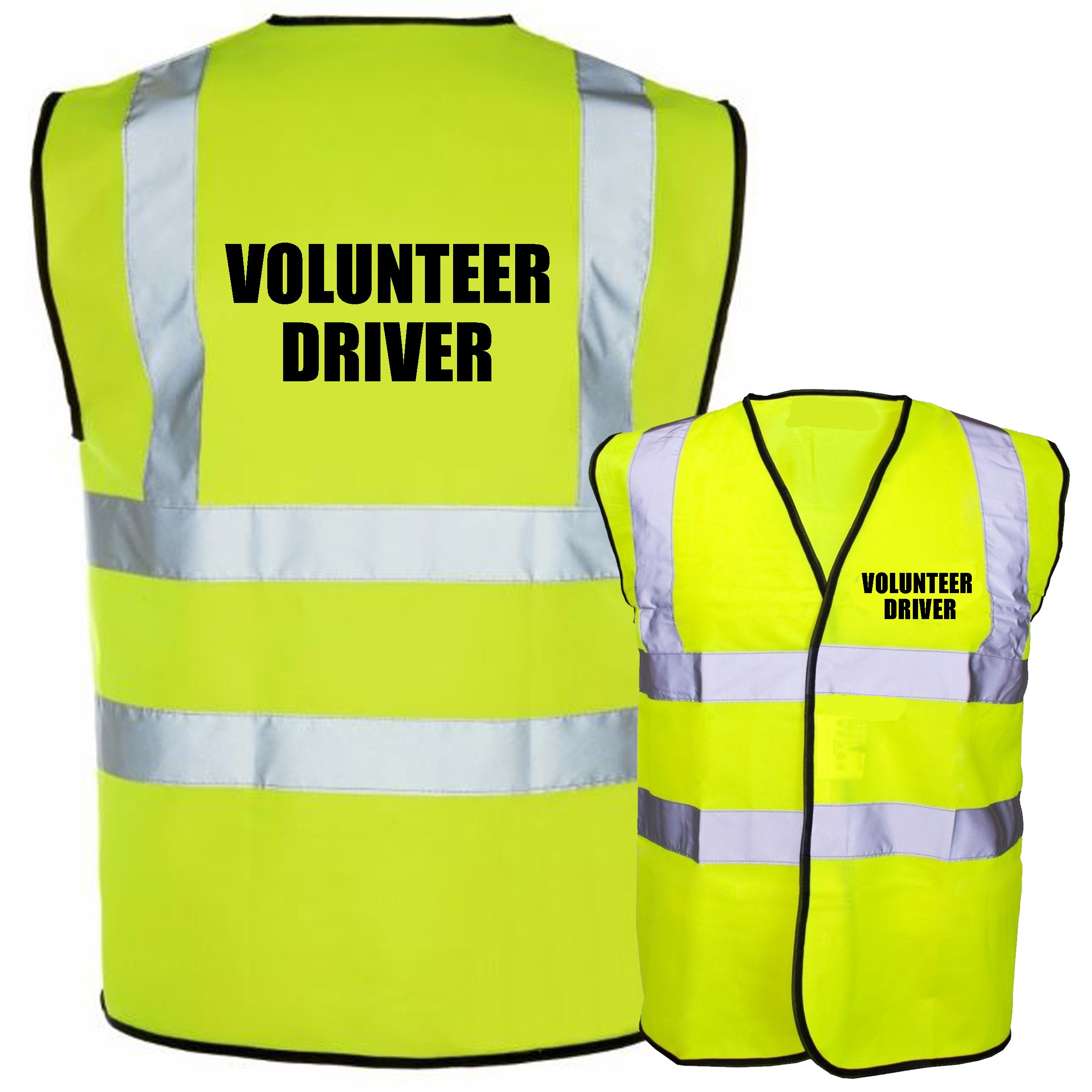 Volunteer Driver Pre Printed Hi Vis Safety Vest Waistcoat EN ISO 20471 ...
