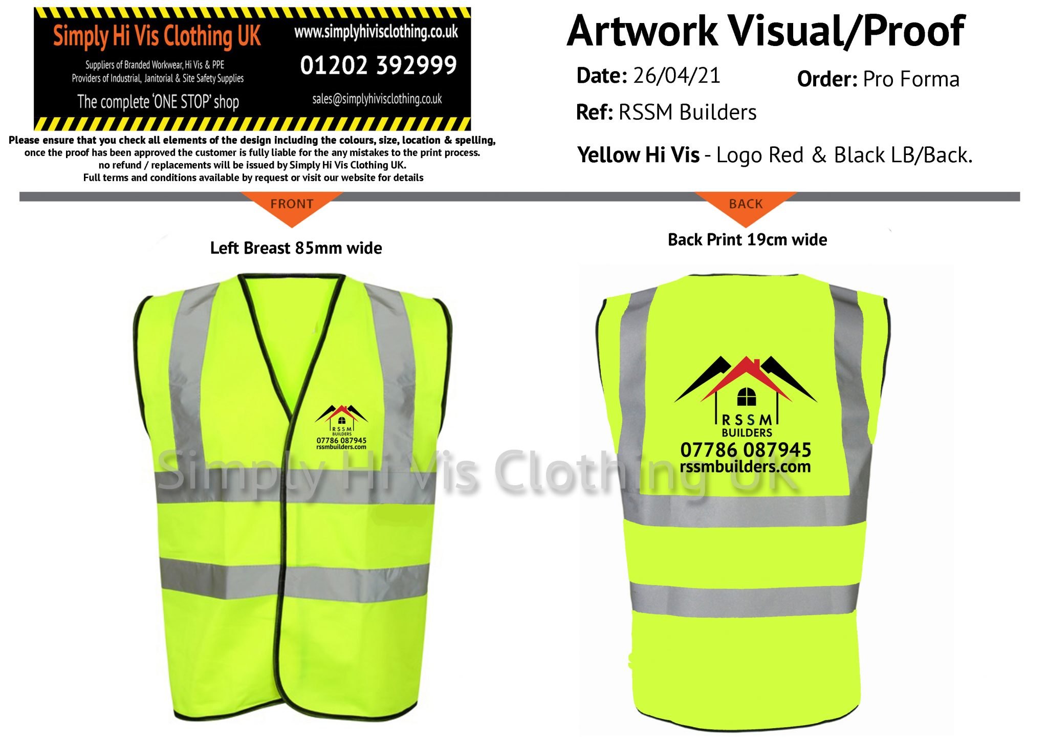 Hi Vis Clothing Embroidery & Printing Services in London
