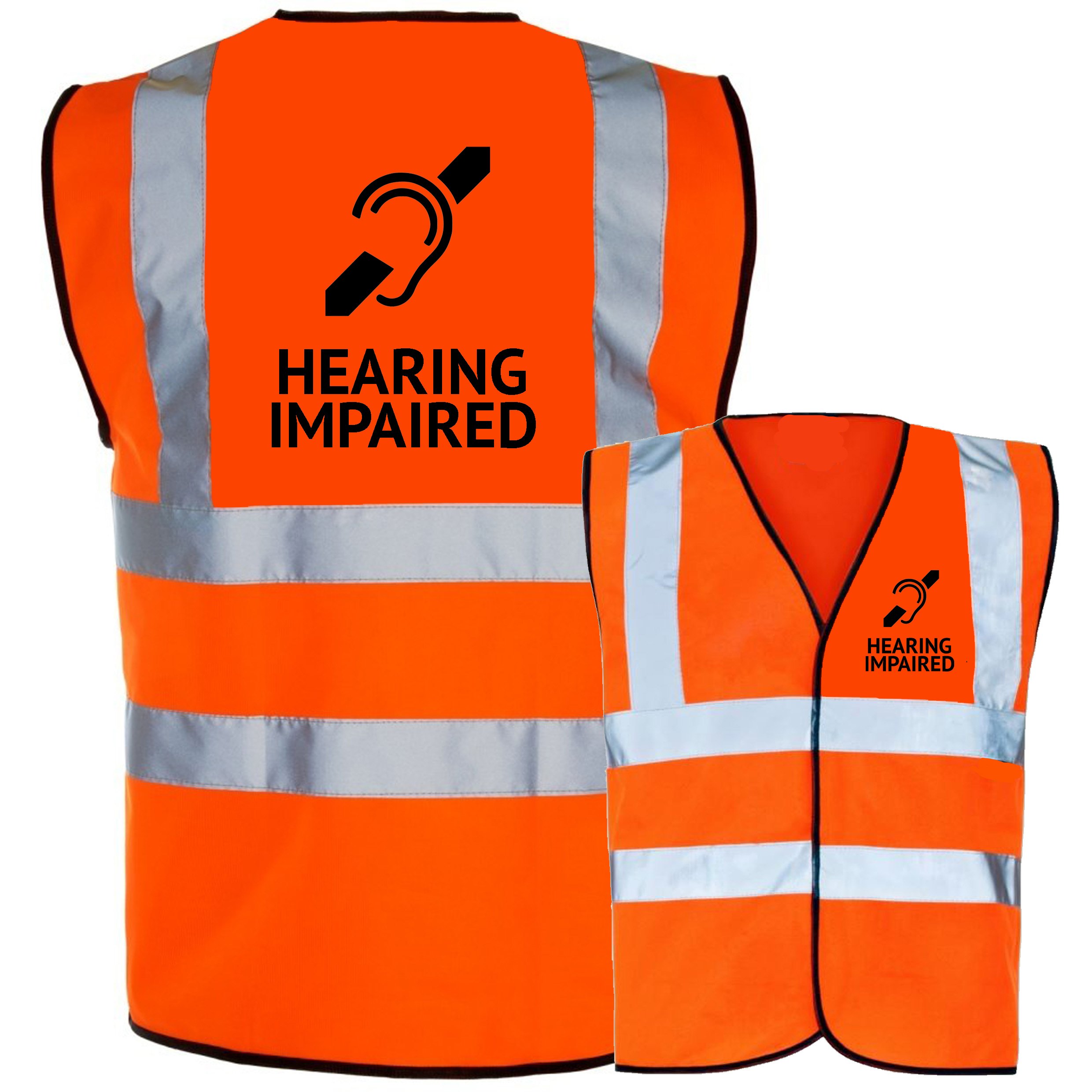 Hearing Impaired Pre Printed Hi Vis Safety Vest Waistcoat - Simply Hi ...