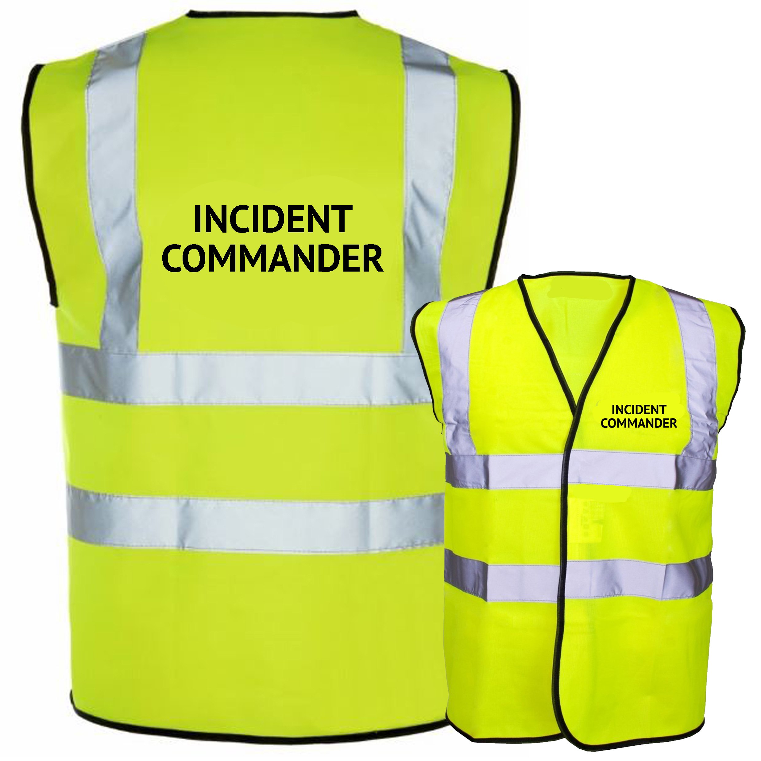 Hi Vis Safety Vest / Waistcoat Pre Printed Incident Commander - Simply ...