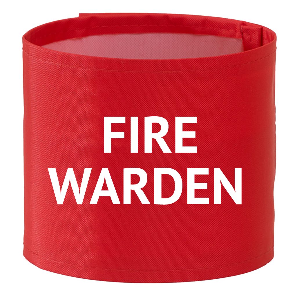 Fire Warden Red ID Arm Band Enhanced Visibility Hi Vis - Simply Hi Vis ...