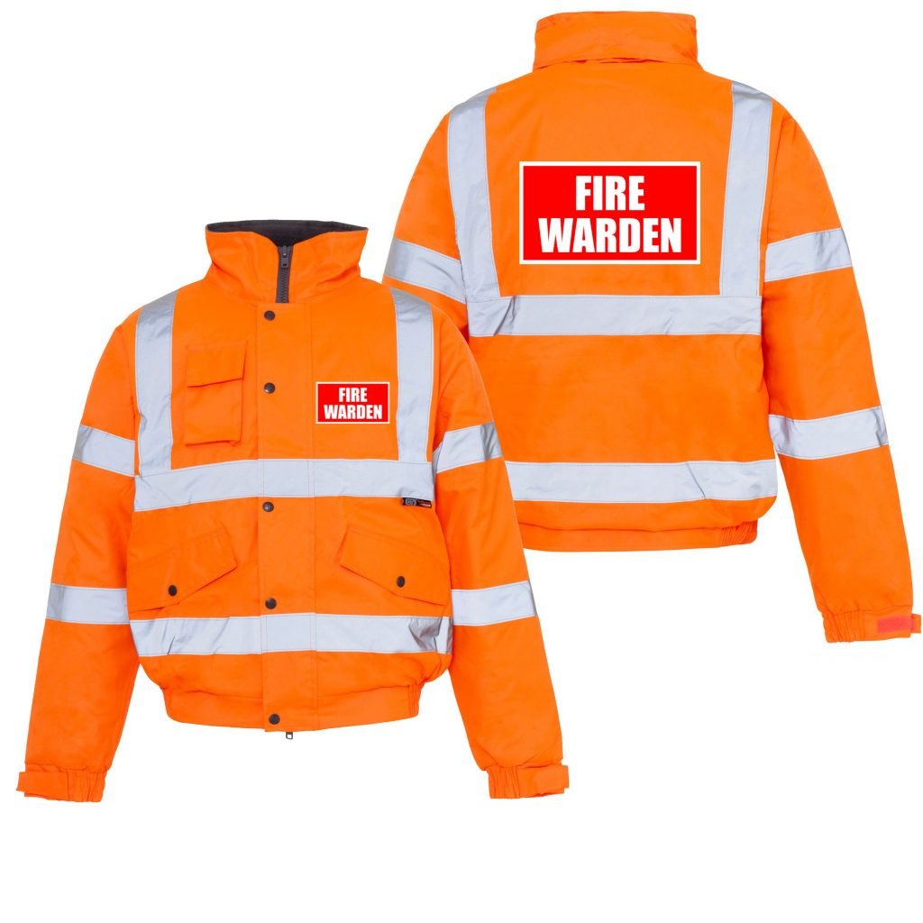 Fire Warden Hi Vis Waterproof Standard Padded Bomber Jacket EN 343 ...