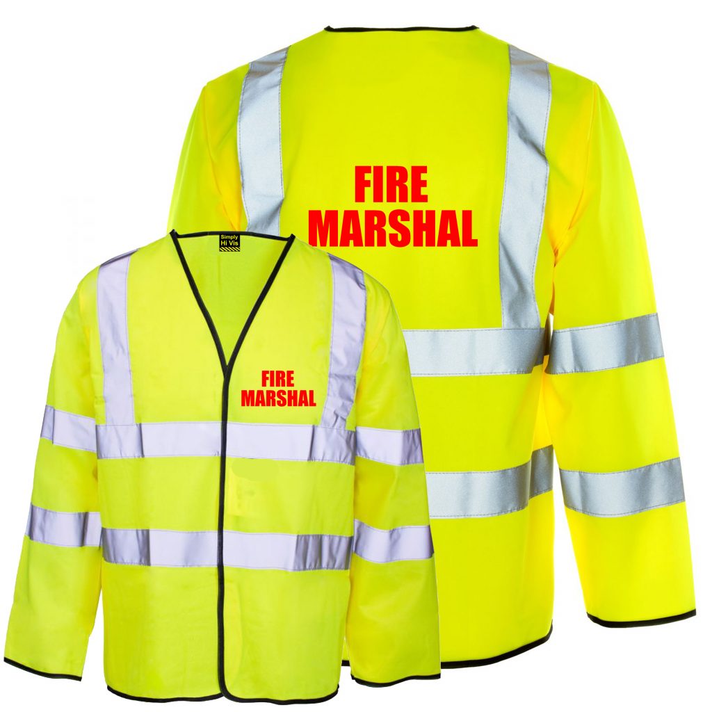 Fire Marshal Hi Vis Waterproof Standard Padded Bomber Jacket - Simply ...