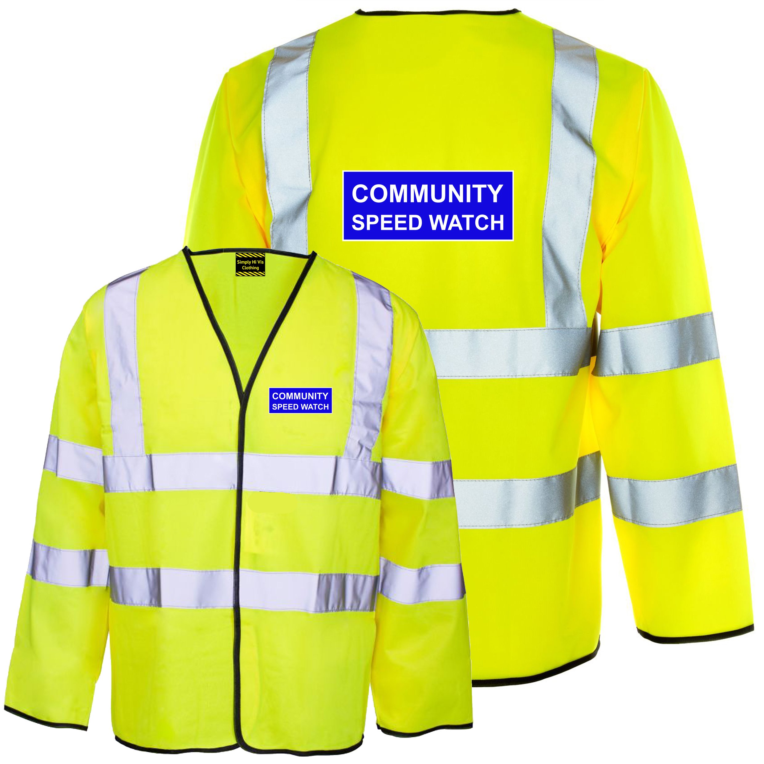 Community Speed Watch - Blue Badge - Long Sleeved Hi Vis Safety Jacket ...